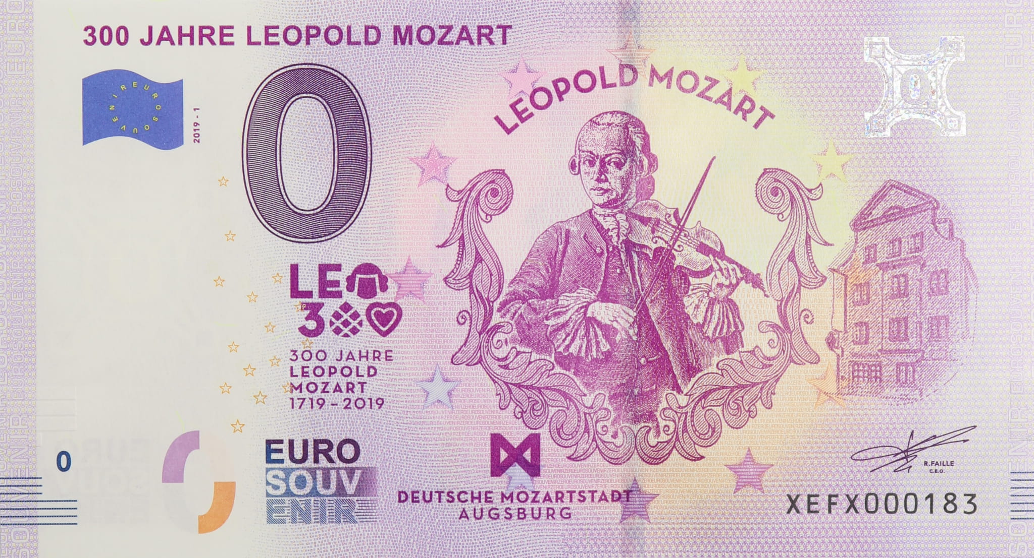 0 Euro - 300 Jahre Leopold Mozart - Niemcy - 2019 Banknoty 0 Euro ...