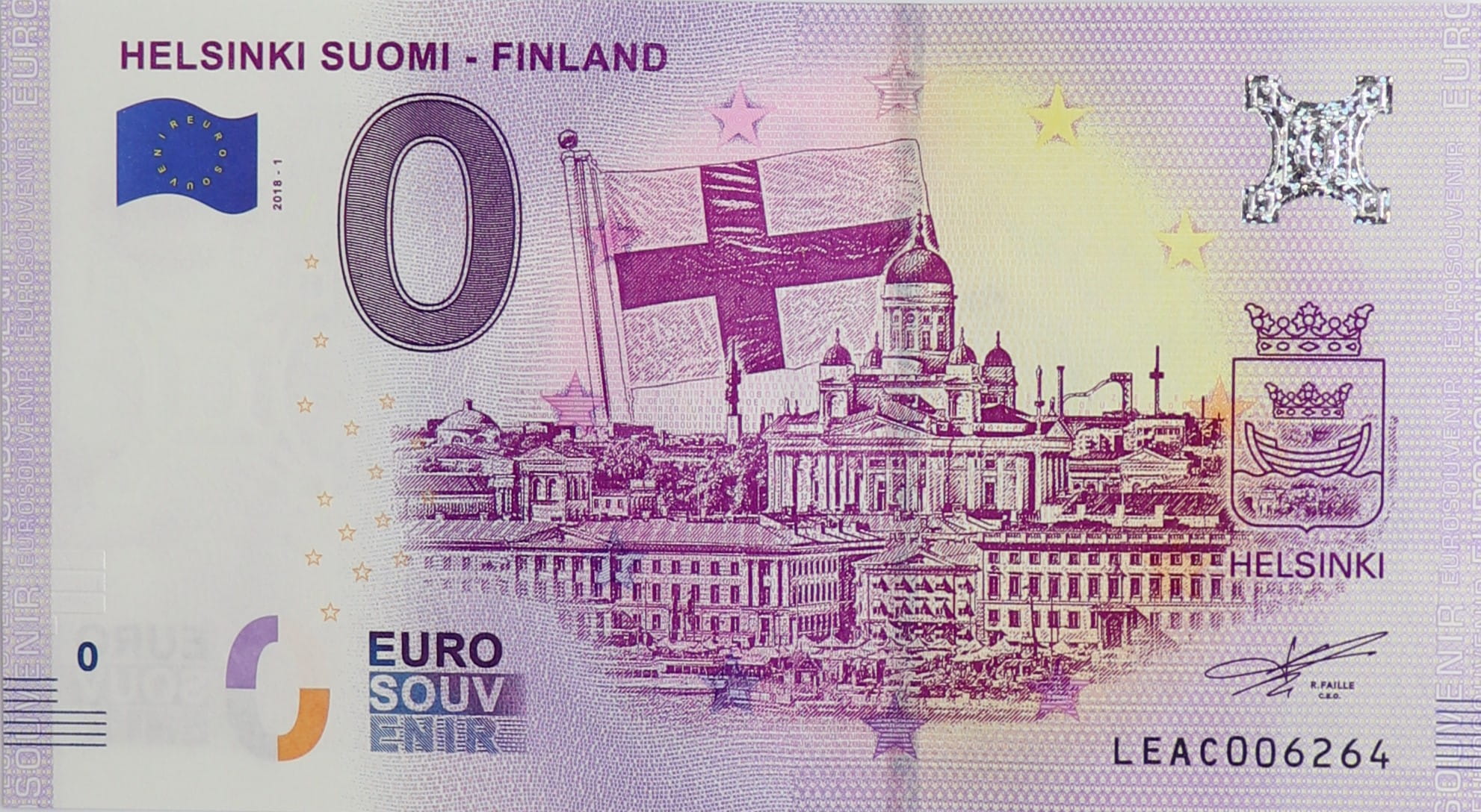 0 Euro- Helsinki Suomi - Finlandia - 2018 Banknoty 0 Euro Numizmatyczny.Com