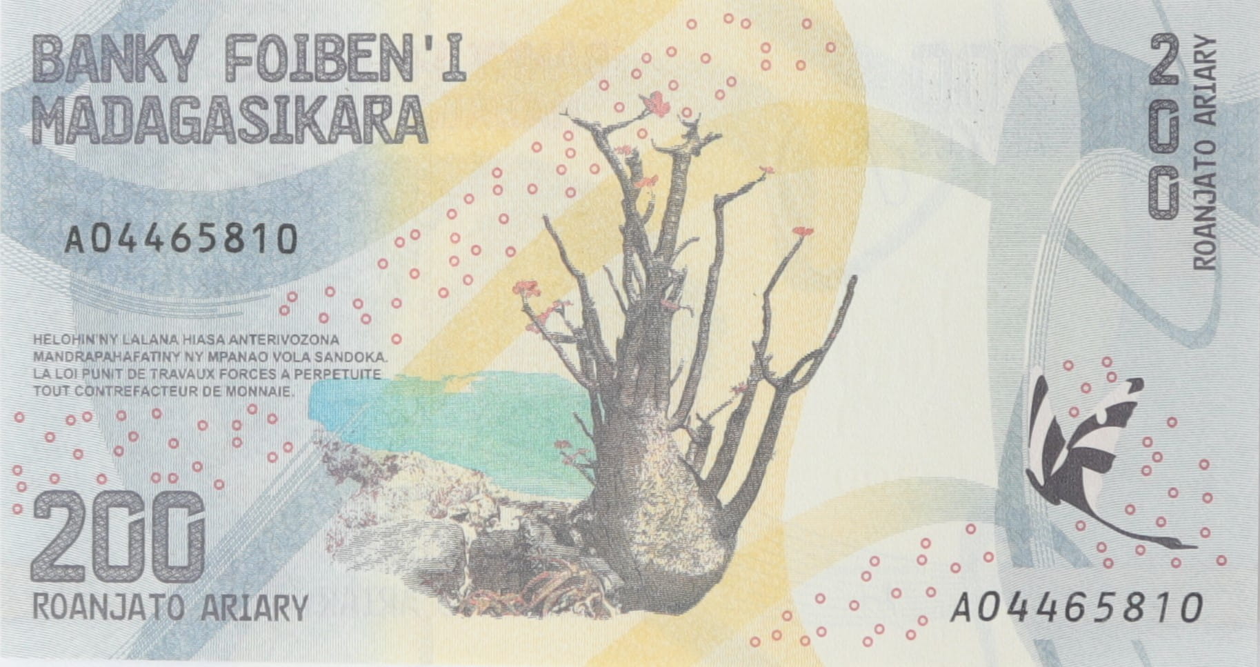 200 Ariary - Madagaskar Banknoty Świata Numizmatyczny.Com
